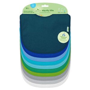 green sprouts Stay-dry Baby Bibs (10 pack) Waterproof protection, Adjustable hook-&-loop closure, Machine washable