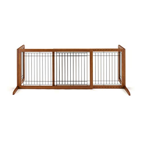 Richell Wood Freestanding Pet Gate, Large, Autumn Matte Finish