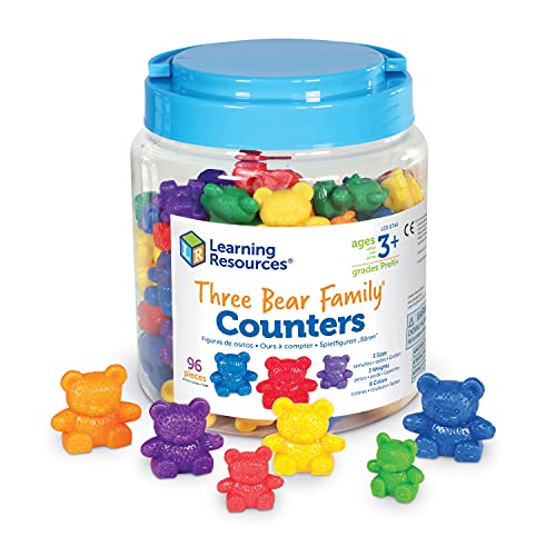 Learning Resources Three Bear Family Counters - 96 Pieces. Ages 3+ Preschool Learning Toys, Counting Toys for Toddler, Social Emotional Learning Toys, Therapy Tool,Back to School Gifts