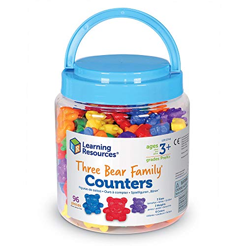 Learning Resources Three Bear Family Counters - 96 Pieces. Ages 3+ Preschool Learning Toys, Counting Toys for Toddler, Social Emotional Learning Toys, Therapy Tool,Back to School Gifts