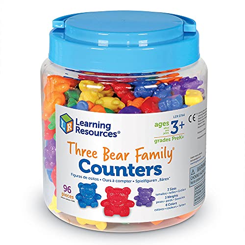 Learning Resources Three Bear Family Counters - 96 Pieces. Ages 3+ Preschool Learning Toys, Counting Toys for Toddler, Social Emotional Learning Toys, Therapy Tool,Back to School Gifts