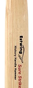 ESTWING Sure Strike Hammer - 20 oz Straight Rip Claw with Smooth Face & Hickory Wood Handle - MRW20S