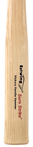 ESTWING Sure Strike Hammer - 20 oz Straight Rip Claw with Smooth Face & Hickory Wood Handle - MRW20S