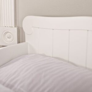 KidKraft Nantucket Wooden Toddler Bed with Wainscoting Detail and High Side Rails - White, Gift for Ages 15 mo+