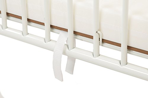 LA Baby Full Size Metal Holiday Crib, White