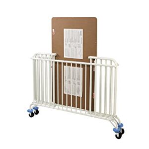 LA Baby Full Size Metal Holiday Crib, White