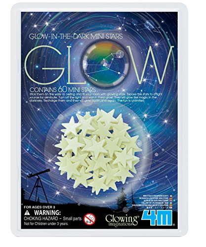 4M Glow-In-The-Dark Mini Stars Pack of 60 - Room Décor For Kids