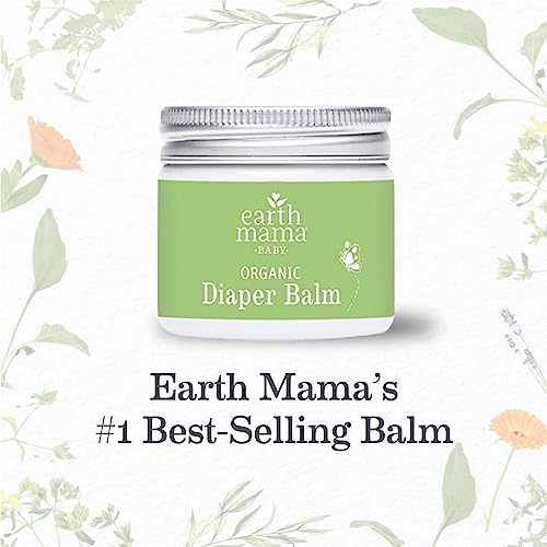 Earth Mama Organic Diaper Balm Multipurpose Baby Ointment | EWG Verified, Petroleum & Fragrance Free with Calendula for Sensitive Skin, 2-Fluid Ounce (2-Pack)