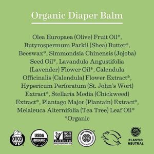 Earth Mama Organic Diaper Balm Multipurpose Baby Ointment | EWG Verified, Petroleum & Fragrance Free with Calendula for Sensitive Skin, 2-Fluid Ounce (2-Pack)