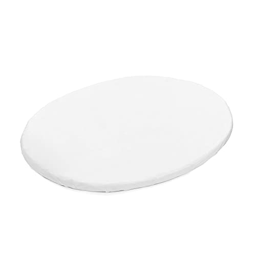 Stokke Sleepi Mini Fitted Sheet, White - Soft Sheets for Sweet Dreams - Made for The Oval Sleepi Mini Mattress - Safe, Stylish & Washable - 100% Fine Cotton Percale