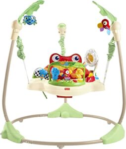 fisher-price baby bouncer rainforest jumperoo activity center with music lights sounds and developmental toys