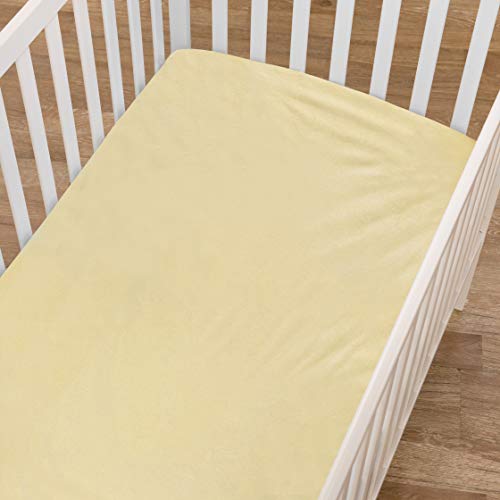 American Baby Company Heavenly Soft Chenille Fitted Portable/Mini-Crib Sheet, Maize, for Boys and Girls