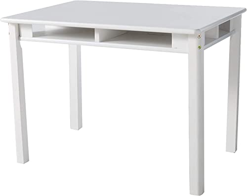 Lipper International Child's Rectangular Table with Shelves and 2 Chairs, White