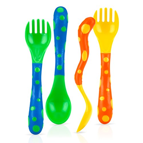 Nuby Spoons and Forks , Colors May Vary, 4 Count