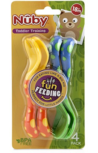 Nuby Spoons and Forks , Colors May Vary, 4 Count