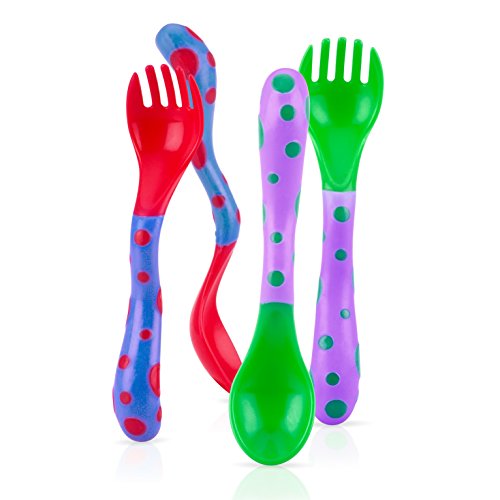 Nuby Spoons and Forks , Colors May Vary, 4 Count