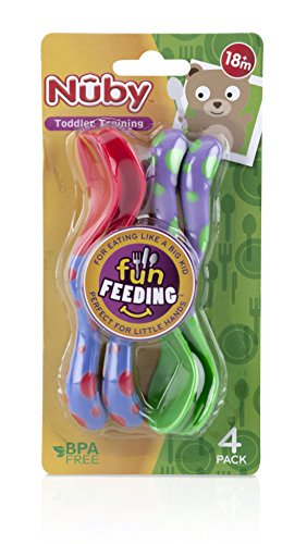 Nuby Spoons and Forks , Colors May Vary, 4 Count