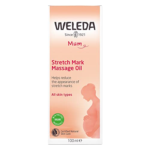 Weleda Stretch Mark Pregnancy Massage Oil, 3.4 Fluid Ounce, Plant Rich Oil with Vitamin E, Sweet Almond, Jojoba and Arnica Oils