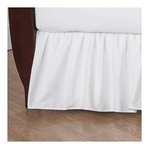 american baby company 100% natural cotton percale ruffled crib skirt, white, soft breathable, for boys and girls