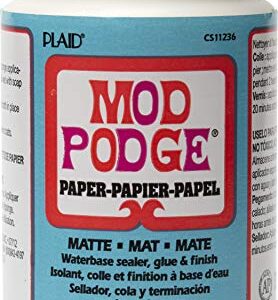 Mod Podge Waterbase Sealer, Glue and Finish for Paper (8-Ounce), CS11236 Matte Finish