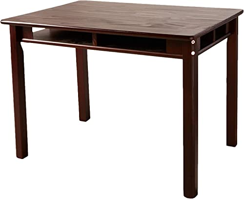 Lipper International Child's Rectangular Table with Shelves and 2 Chairs, Espresso Finish, 32 3/4" x 23 1/4" x 24"