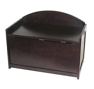 lipper international child's toy chest, 33.25" w x 17.75" d x 24.5" h, espresso finish