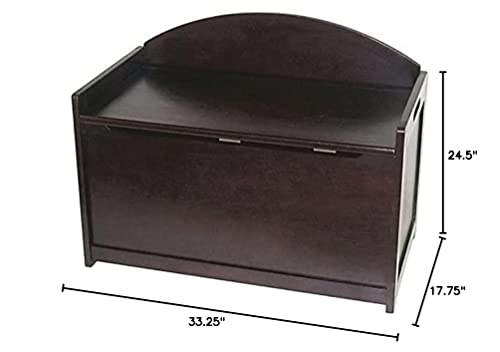 Lipper International Child's Toy Chest, 33.25" W x 17.75" D x 24.5" H, Espresso Finish