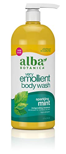 Alba Botanica Very Emollient Bath & Shower Gel, Sparkling Mint, 32 Oz (Packaging May Vary)