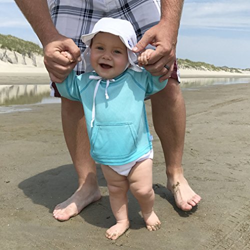 i play. Baby Flap Sun Protection Swim Hat, White, 0-6 Months