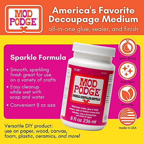 Mod Podge Waterbase Sealer, Glue and Finish (8-Ounce), CS11211 Sparkle