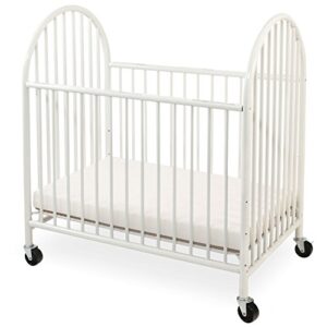 LA Baby Arched Metal Compact Crib White