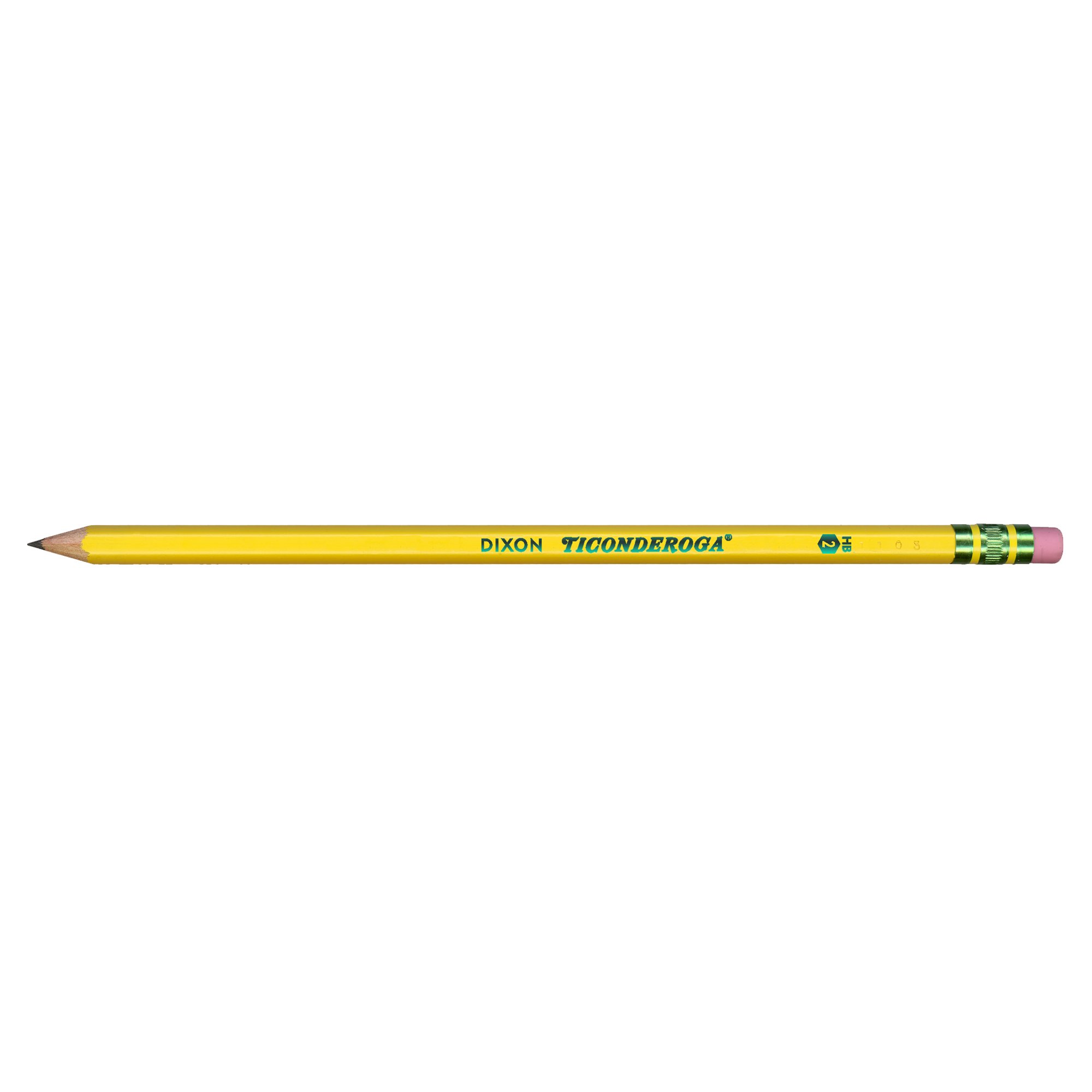 Ticonderoga Wood-Cased Pencils, Unsharpened, 2 HB Soft, Yellow, 12 Count