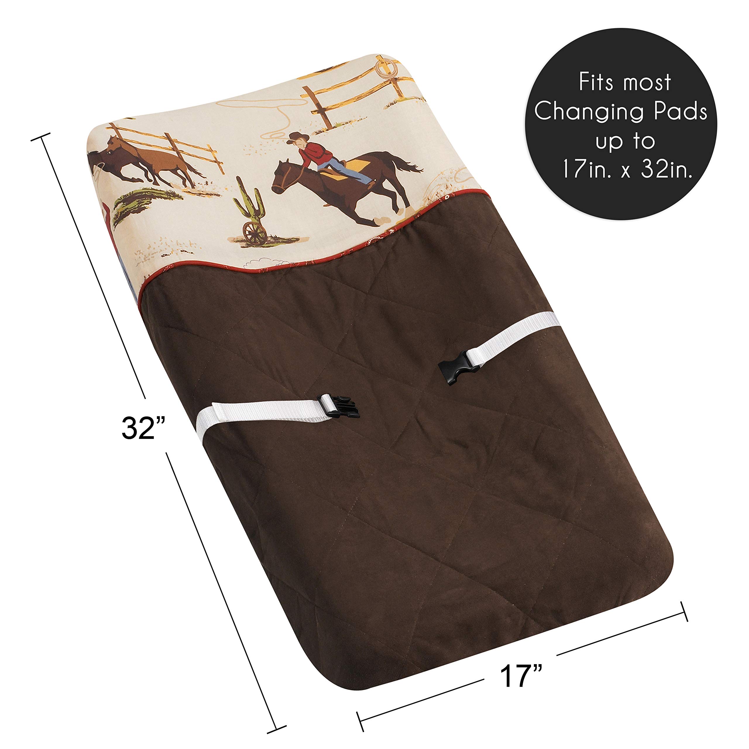 Wild West Cowboy Western Horse Baby Boys Changing Pad Cover by Sweet Jojo Designs