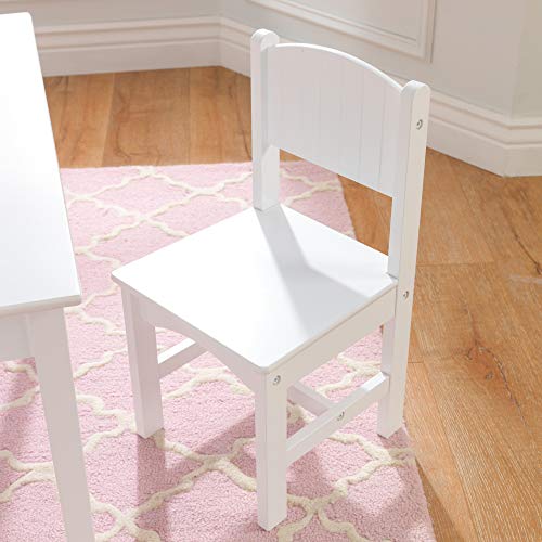 KidKraft Nantucket Wooden Table with Bench and 2 Chairs, Children's Furniture - White, Gift for Ages 3-8