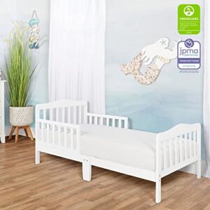 Dream On Me Classic Design Toddler Bed in White, Greenguard Gold Certified