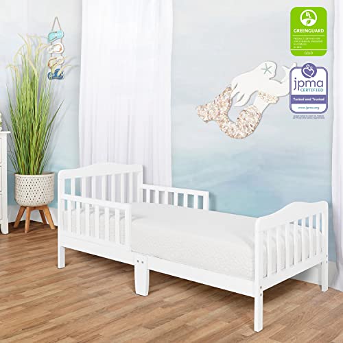 Dream On Me Classic Design Toddler Bed in White, Greenguard Gold Certified