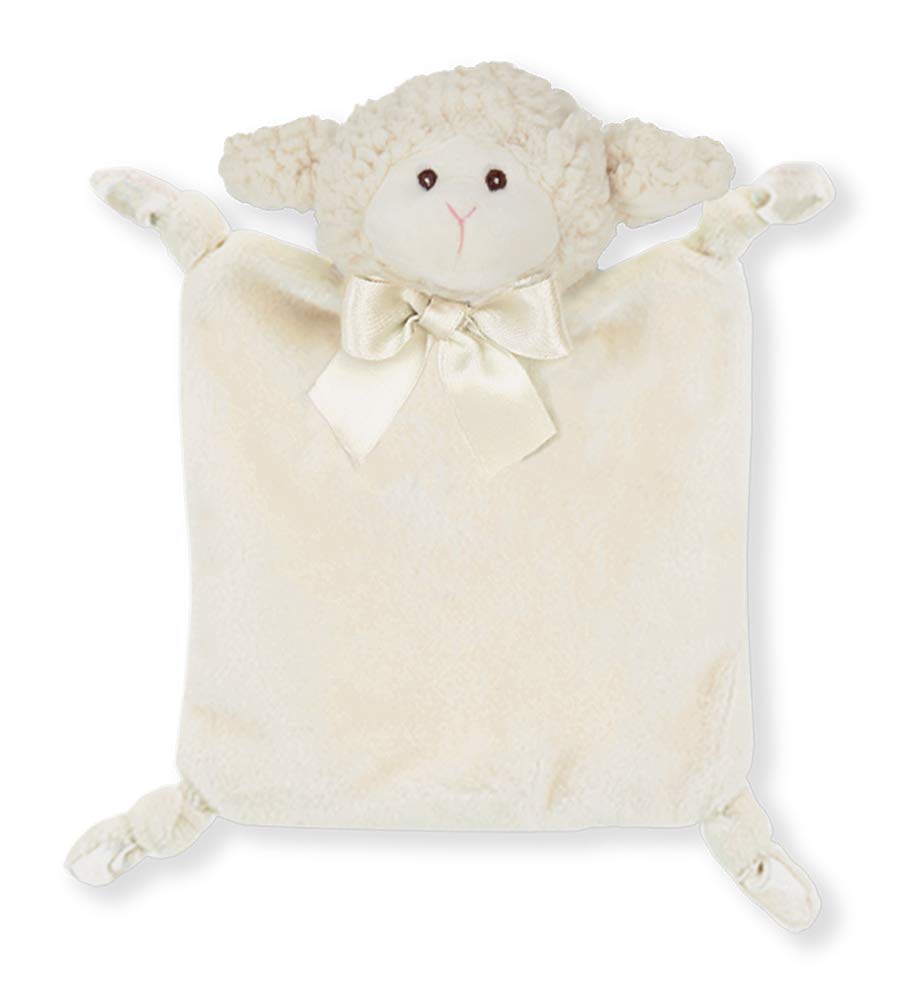 Bearington Baby Wee Lamby, Small Lamb Stuffed Animal Lovey Security Blanket, 8" x 7"