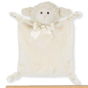 Bearington Baby Wee Lamby, Small Lamb Stuffed Animal Lovey Security Blanket, 8" x 7"