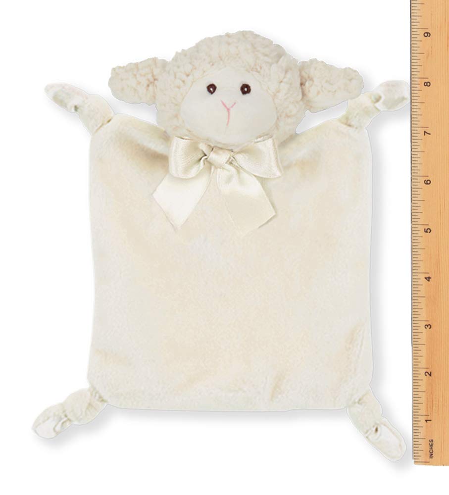 Bearington Baby Wee Lamby, Small Lamb Stuffed Animal Lovey Security Blanket, 8" x 7"