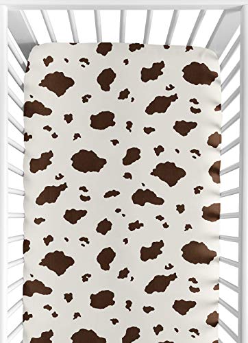 Wild West Cowboy Fitted Crib Sheet for Baby and Toddler Bedding Sets by Sweet Jojo Designs - Cow Print