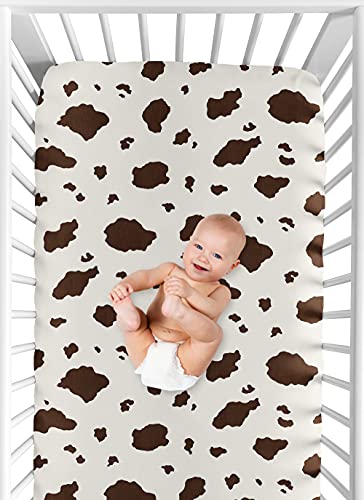 Wild West Cowboy Fitted Crib Sheet for Baby and Toddler Bedding Sets by Sweet Jojo Designs - Cow Print