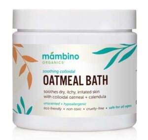 organic colloidal oatmeal bath soak – 6 oz. of oatmeal powder for dry, irritated, itchy skin relief – cruelty-free, handmade bath products for adults bath, kids bath, or baby bath by mambino organics