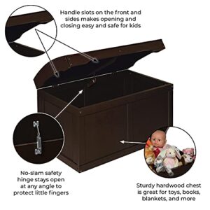 Hardwood Safety Hinge Barrel Top Toy Storage Chest