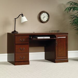 Sauder Heritage Hill Computer Credenza, L: 59.25" x W: 20.47" x H: 30.24", Classic Cherry