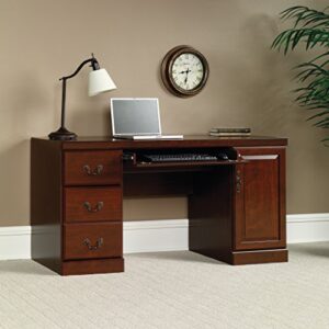 Sauder Heritage Hill Computer Credenza, L: 59.25" x W: 20.47" x H: 30.24", Classic Cherry