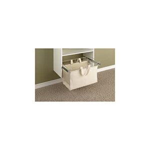 easy track sliding canvas hamper closet storage, off white