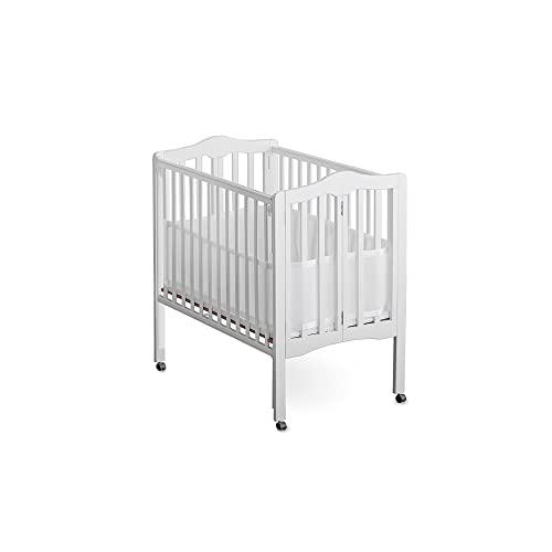 BreathableBaby Breathable Mesh Crib Liner — Classic Collection — White — Fits Mini/Portable Cribs Only — Anti-Bumper