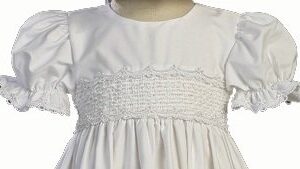 Lito Girls Cotton Christening Gown Dresses with Bonnet Set - Baby or Infant Girl's Christening Dress,White,0-3 Month