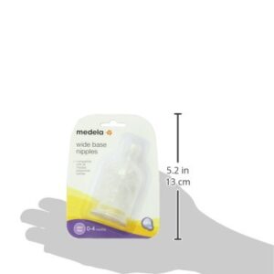 Medela Slow Flow Bottle Nipples with Wide Base, Baby Newborns Age 0-4 Months, Compatible with All Medela Breast Milk Bottles, Made Without BPA, 3 Count (Pack of 1)