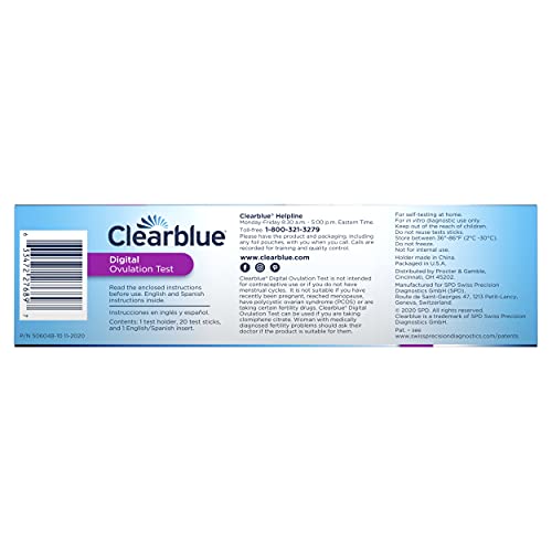 Clearblue Ovulation Predictor Kit, Featuring Ovulation Test with Digital Results, 20 Ovulation Tests